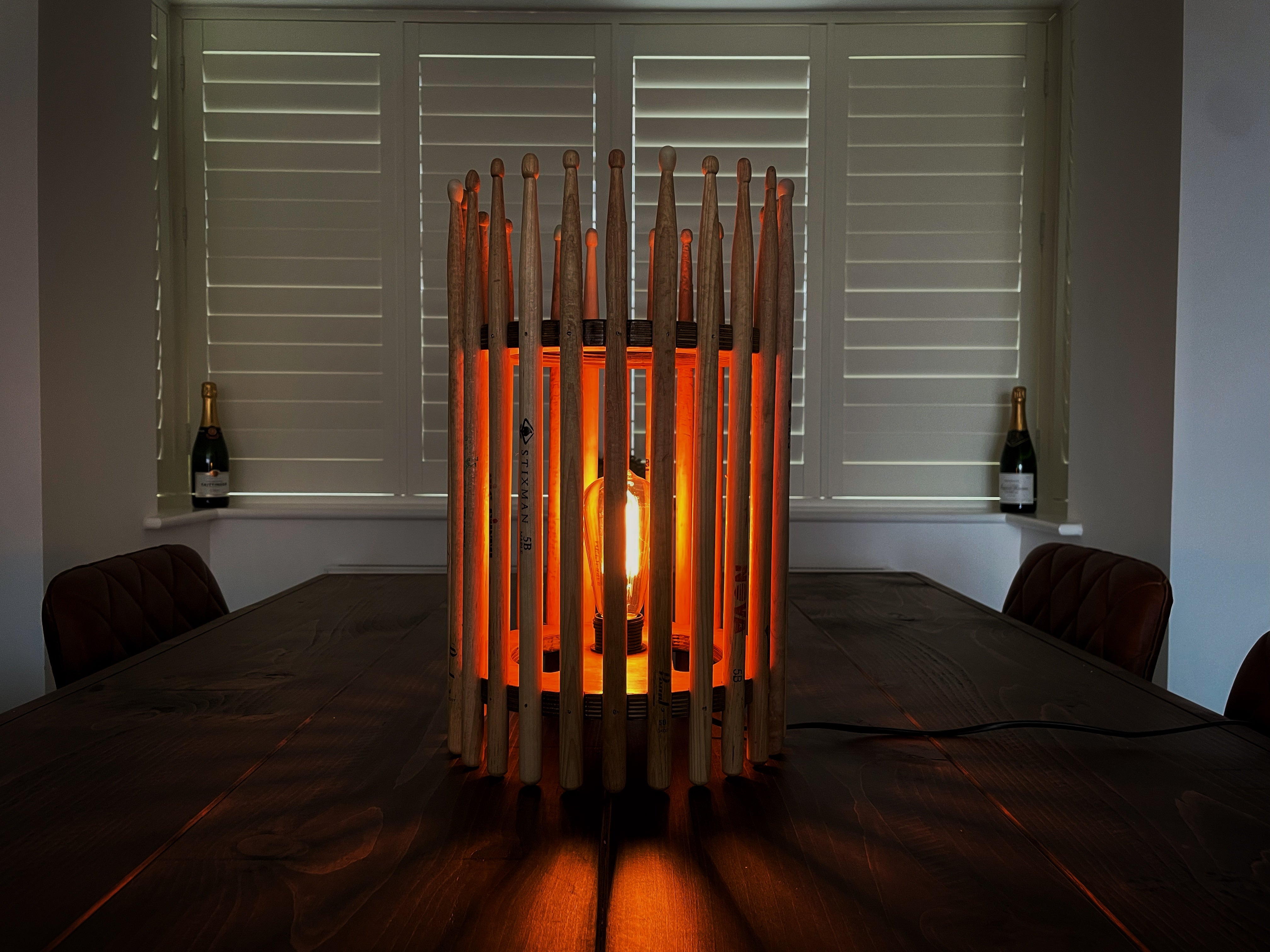 Drum Stick Table Lamp / Drum Lamp / Drum Kit Lamp / Side Lamp / Upcycl ...